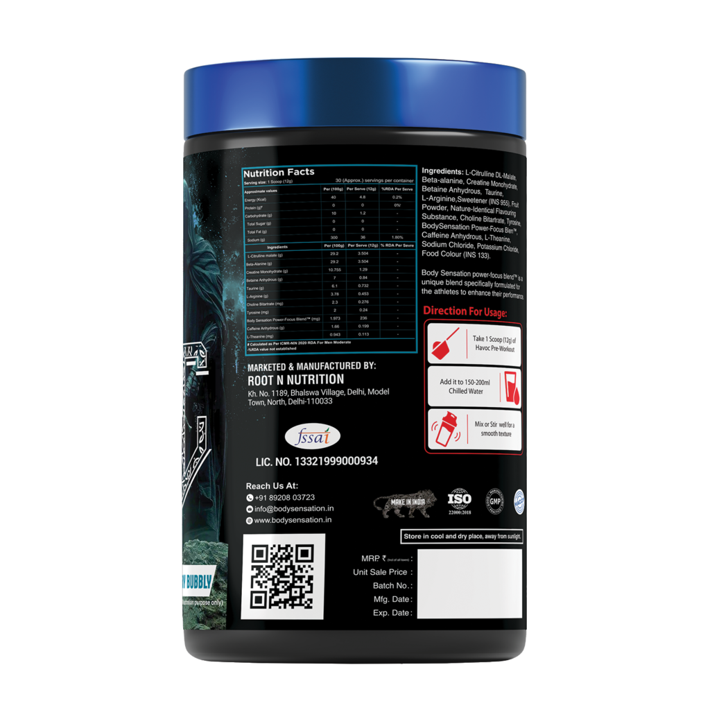 HAVOC Pre Workout 360g – Best for Energy & Focus Boost